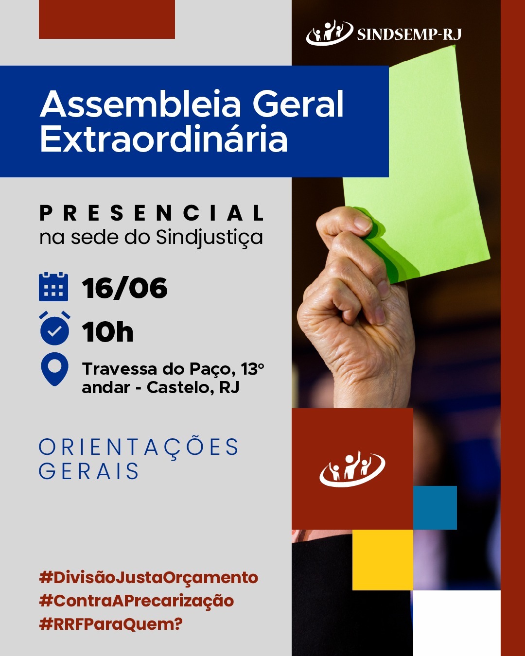 Orientações para a participação na AGE - SINDSEMP-RJ